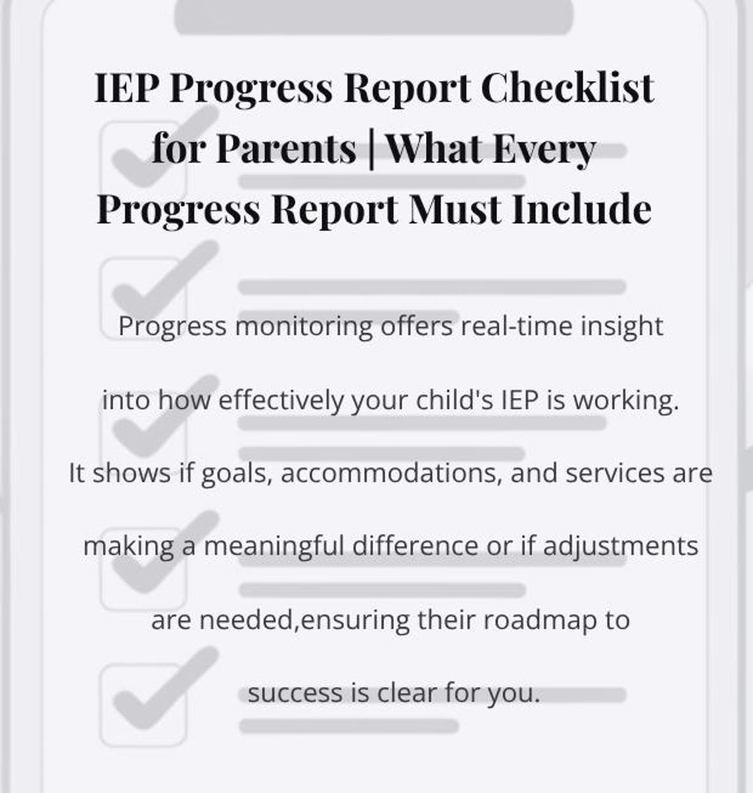 IEP Progress Report Checklist - Etsy