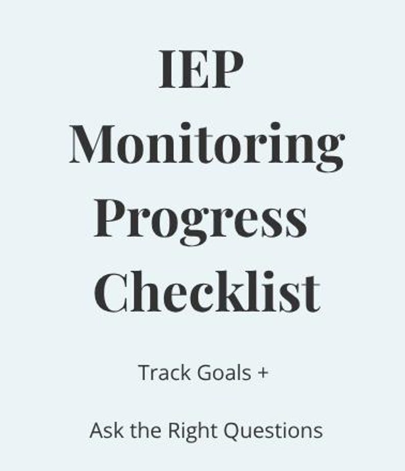 IEP Monitoring Progress Checklist - Etsy