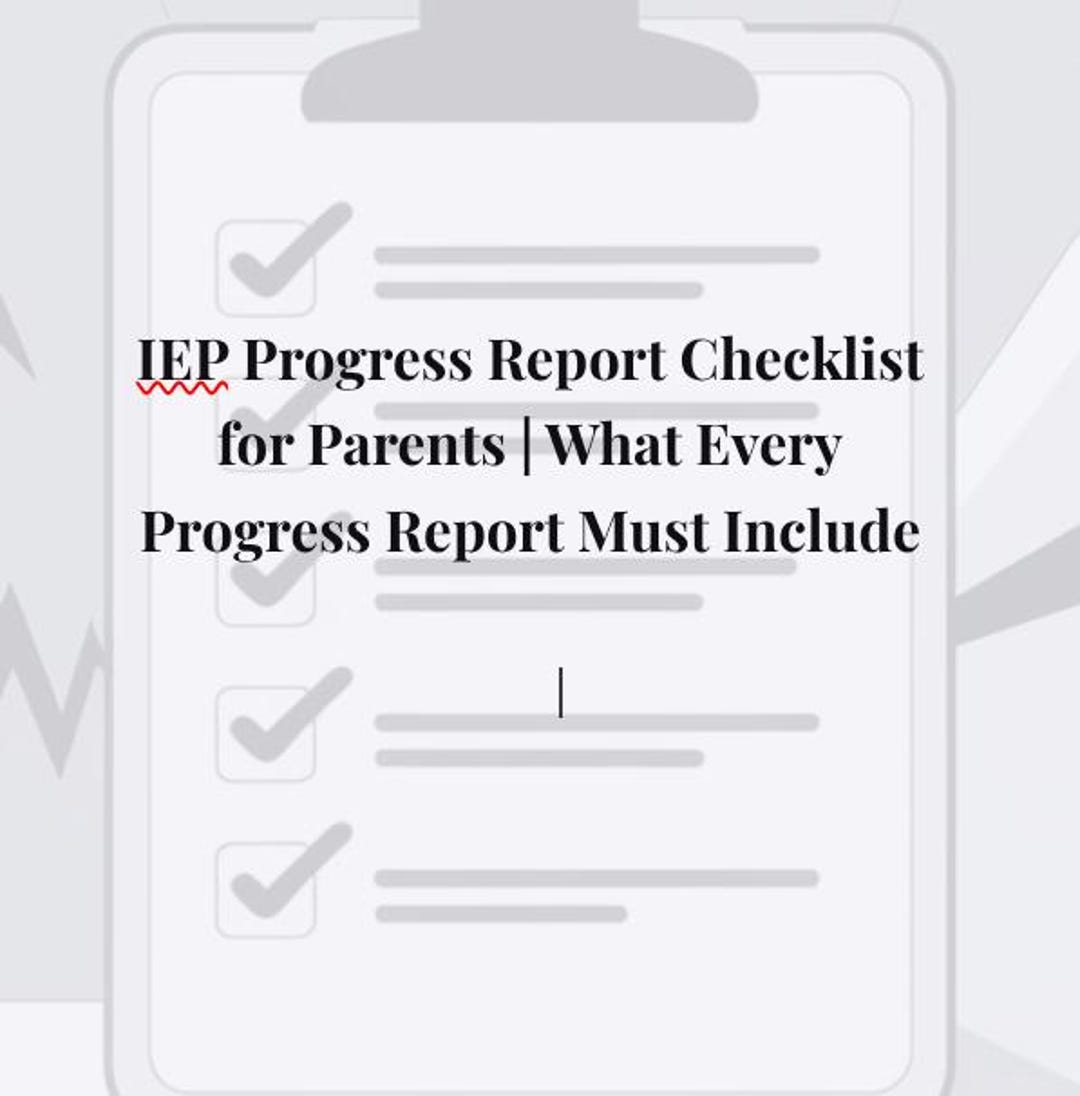 Progress Report Checklist for Parents - Etsy