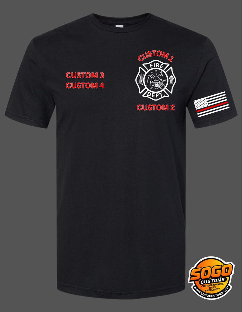 Custom Firefighter T-shirt: Comfort Colors, Thin Red Line, Fire ...
