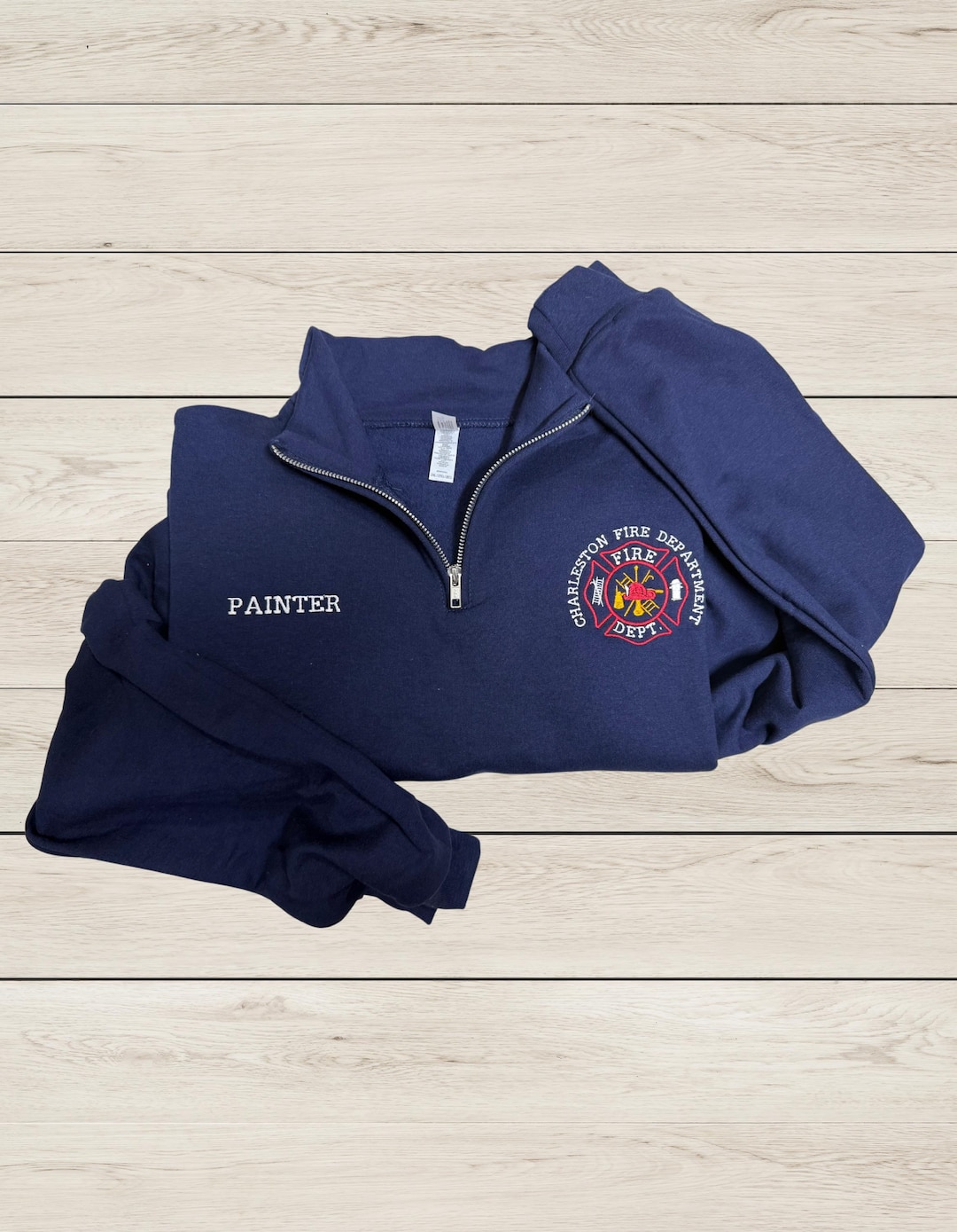 Custom Embroidered Firefighter Quarter Zip Sweatshirt: Personalized ...