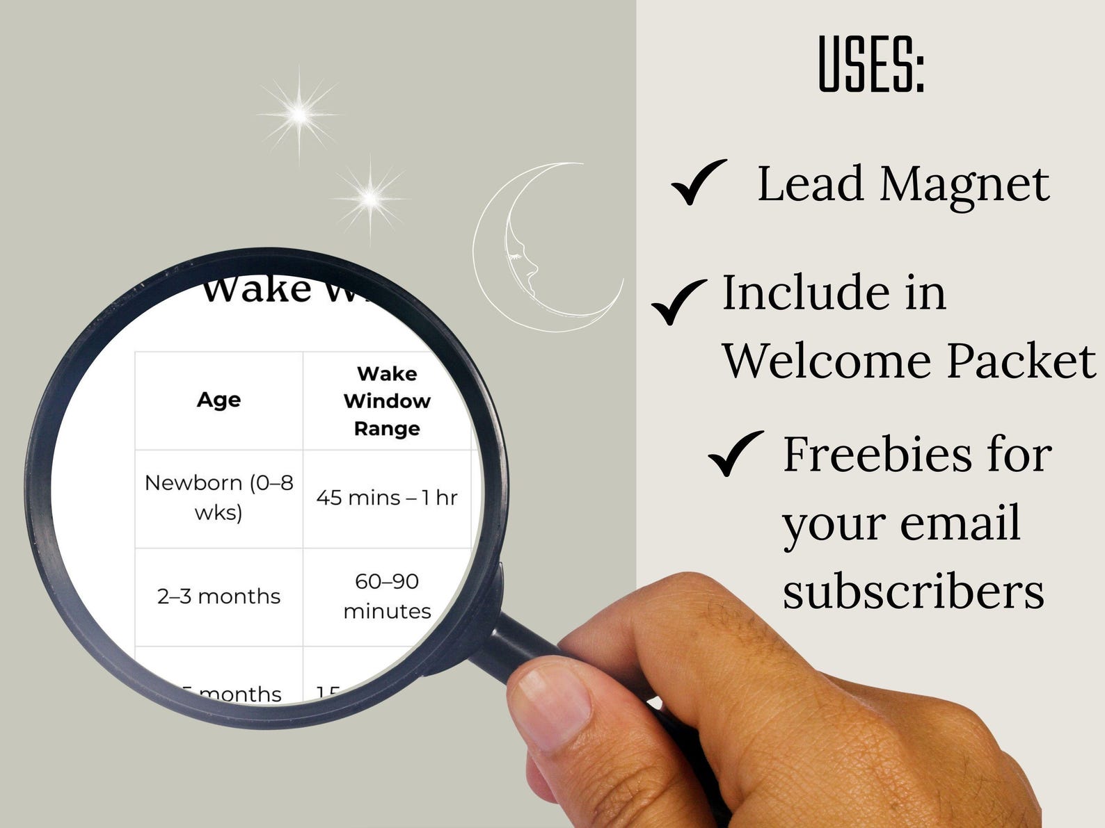 Baby Wake Window Chart | Lead Magnet, Canva Template (PDF) - Etsy