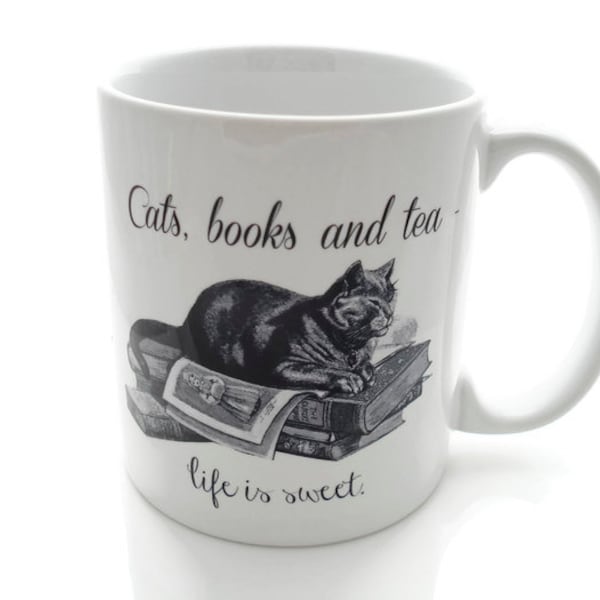 Cats Books and Tea - Etsy