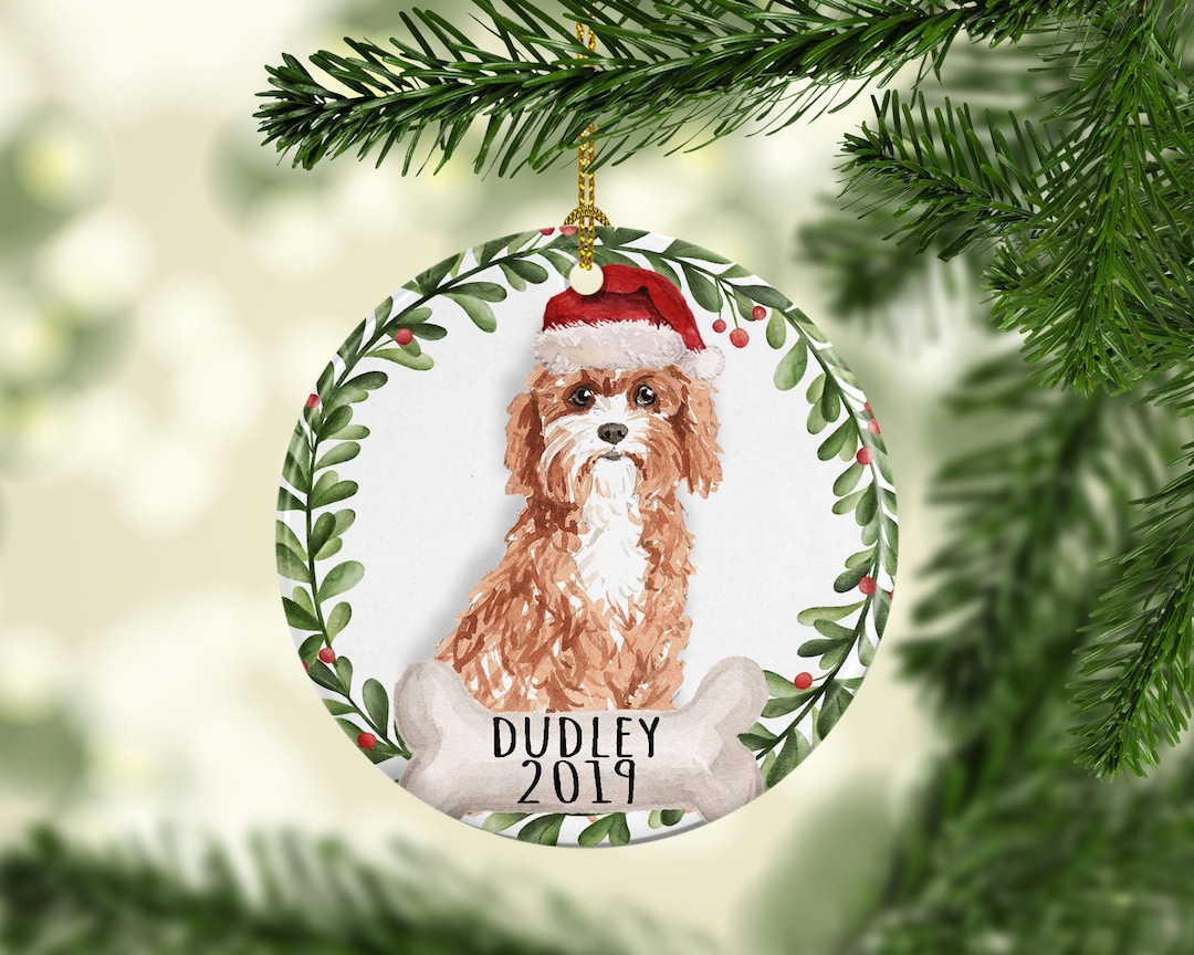 CAVAPOO, Personalized Dog Christmas Tree Ornament, Custom Dog Ornament ...