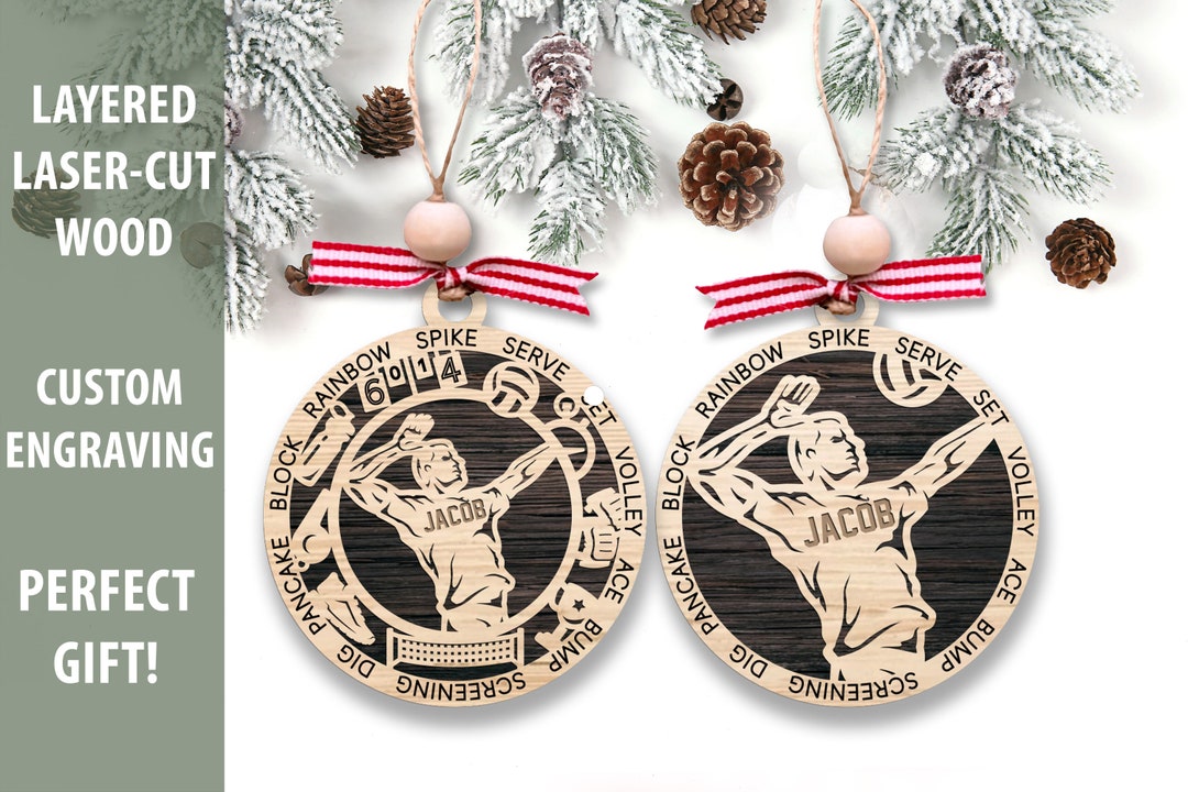 Male Volleyball Player Christmas Tree Ornament, Personalized Ornament ...