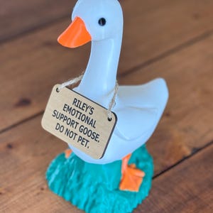 Emotional Support Desk Goose, Customized Sign, Stand for ...