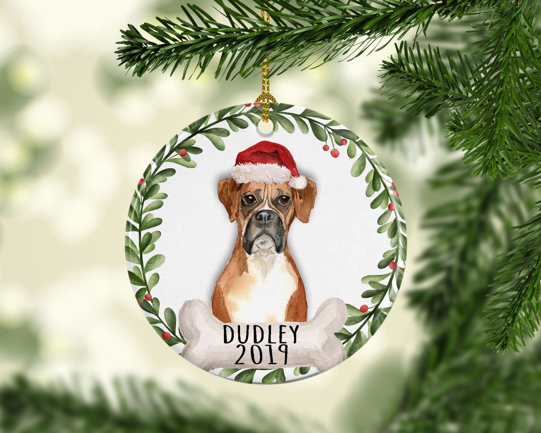 BOXER, Personalized Dog Christmas Tree Ornament Custom Dog Ornament ...