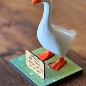 Emotional Support Desk Goose, Customized Sign, Stand for ...