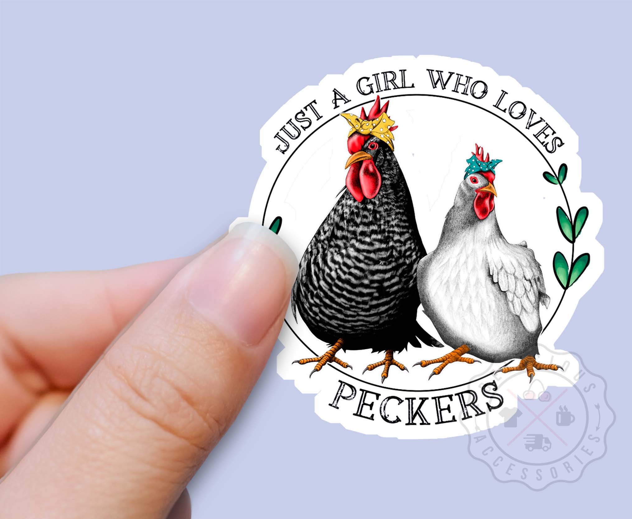 FUNNY Chicken Lover Sticker Just a Girl Who Loves Peckers - Etsy