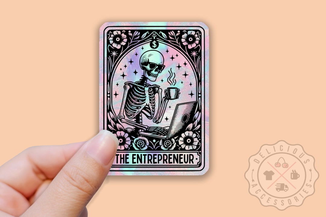 Holographic the ENTREPRENEUR Sticker, Tarot Card, Small Business Owner ...