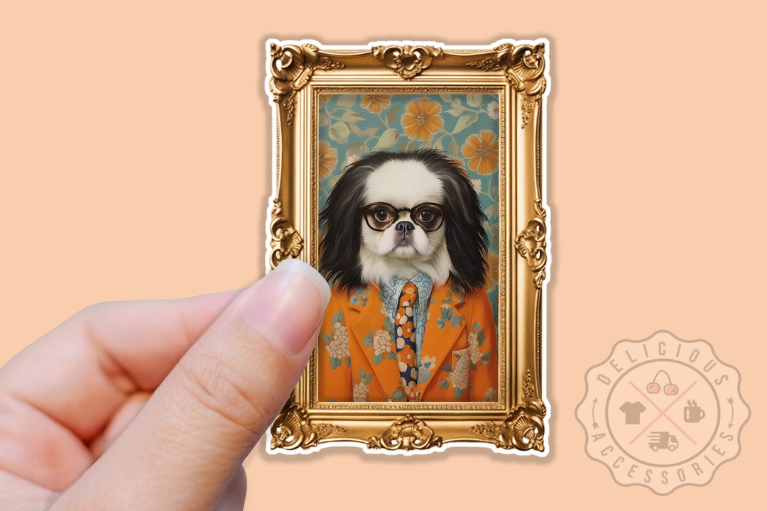 Japanese Chin Sticker for Japanese Chin Lovers, Japanese Chin Portrait ...