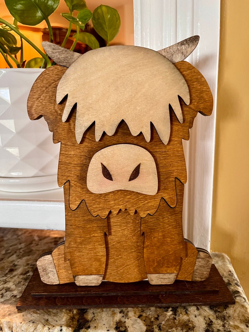 Cow Home Decor, Highland Cow Sign, Highland Cow Home Decor, Shelf ...