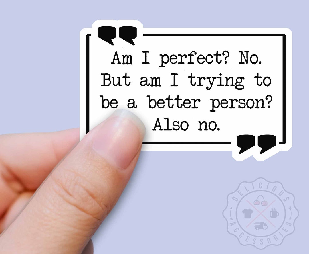 FUNNY Am I Perfect No but Am I Trying to Be a Better Person Quality ...
