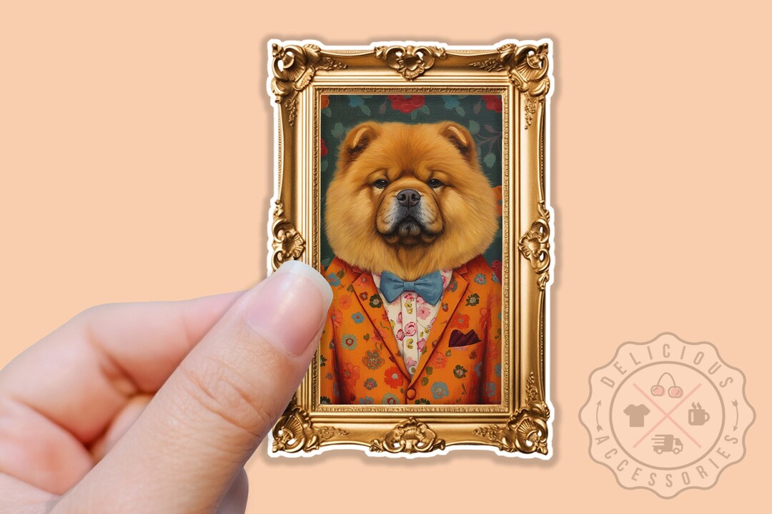 Chow Chow Sticker for Chow Chow Lovers, Chow Chow Portrait, Cute Vinyl ...
