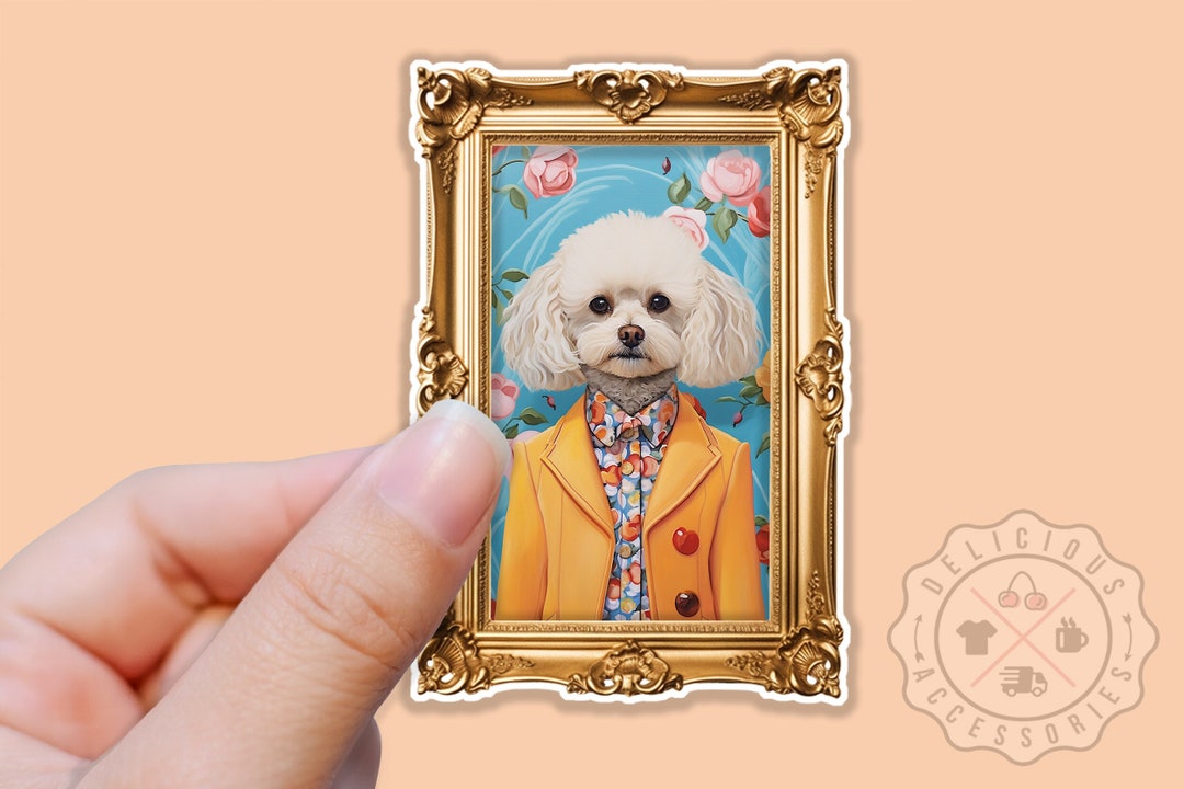 Maltipoo Sticker for Maltipoo Lovers, Maltipoo Portrait, Cute Vinyl Dog ...