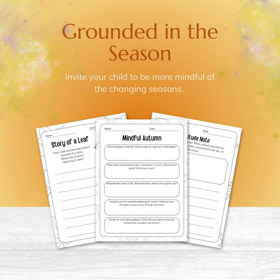 Fall Into Mindfulness: Autumn-themed Grounding Worksheets for Kids ...