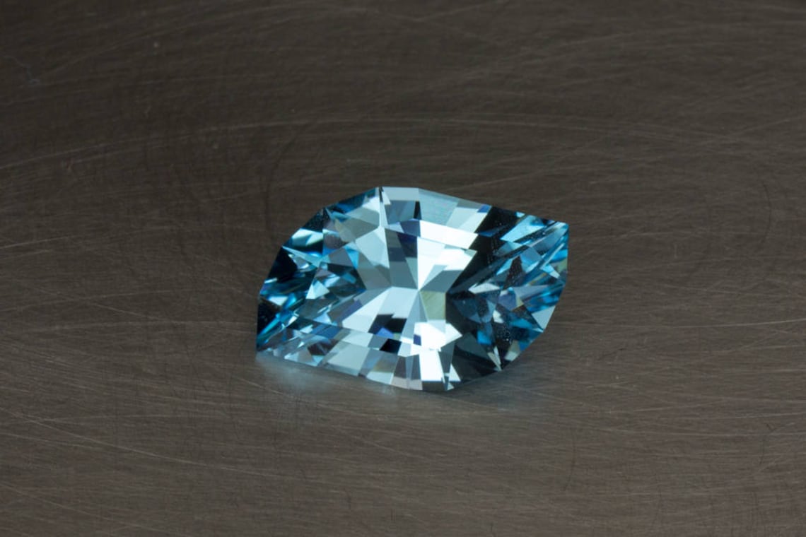Sky Blue Topaz Natural Loose Creative Modern Designer Freeform Leaf Cut ...