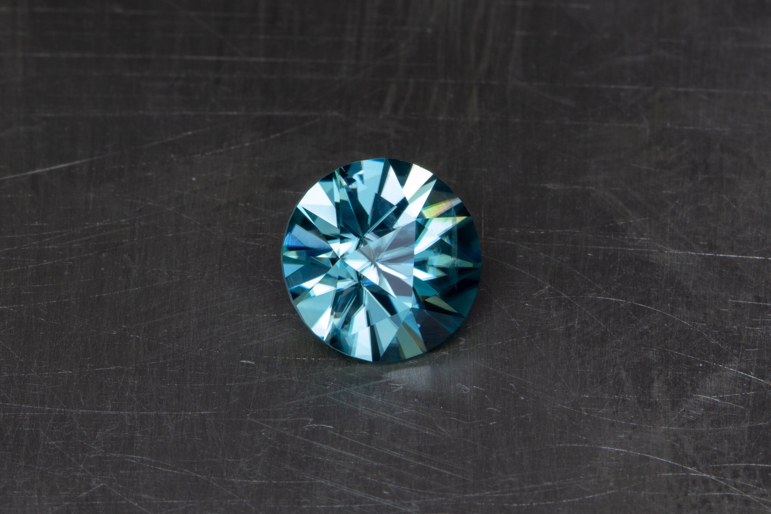 Blue Zircon Natural Loose Precision Hand Cut Modern Round Gemstone for ...
