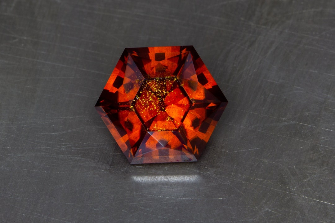 Faceted Zincite Loose Zinc Oxide Mineral Handmade Precision Cut Modern ...