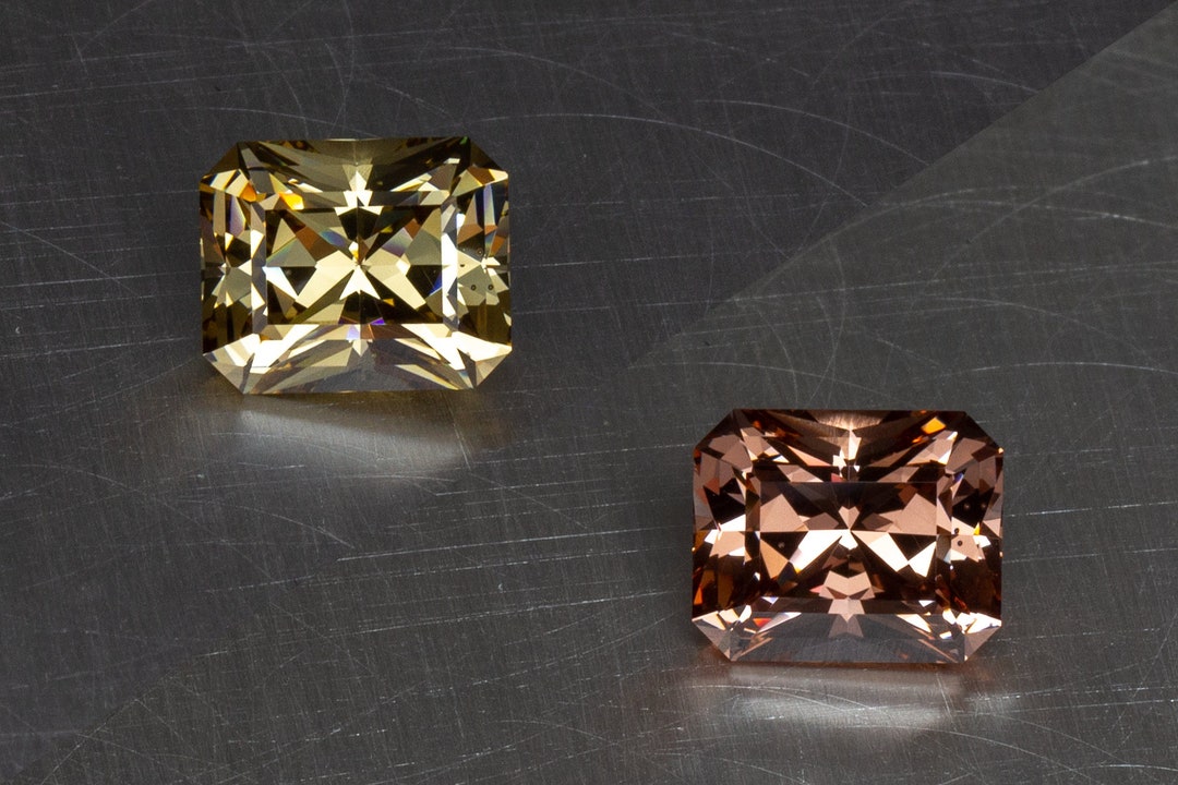 Neodymium YAG Yttrium Aluminum Garnet Lab Created Dusky Rose to Golden ...