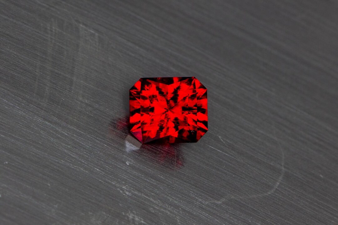 Hydrothermal Red Beryl Bixbite Loose Lab Created Blood Red Rectangular ...