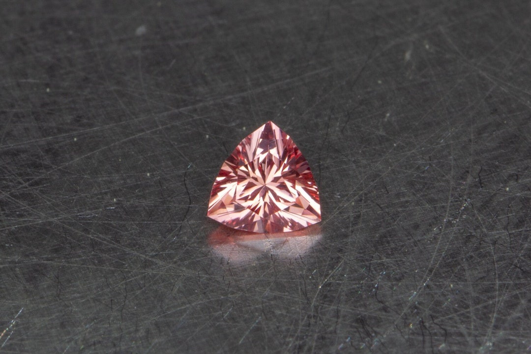 Padparadscha Sapphire Loose Lab Created Trillion Cut Designer Precision Handmade Gemstone - Etsy
