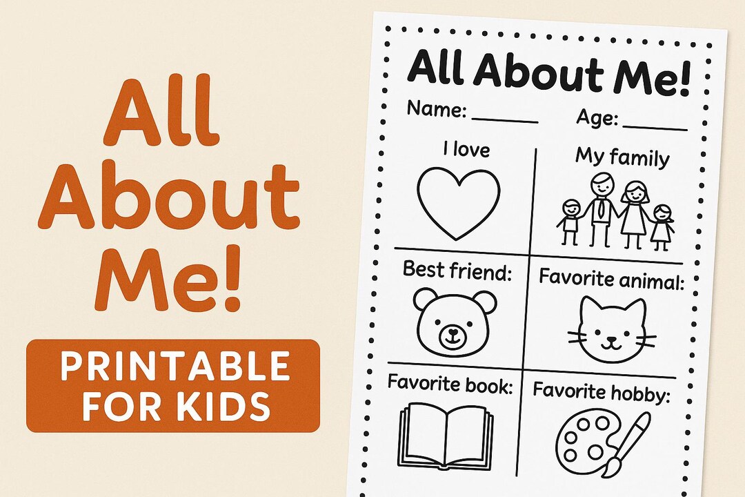 All About Me Worksheet: Back to School Printable Activity (PDF Download ...