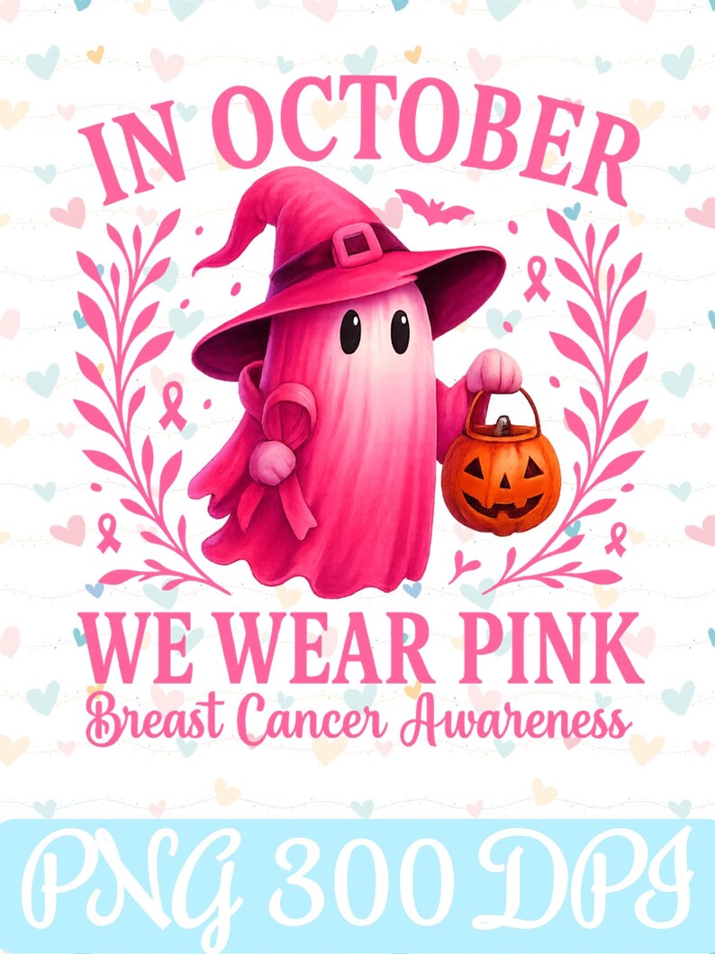 Pink Halloween Breast Cancer Png Awareness Women October Witch Costume ...