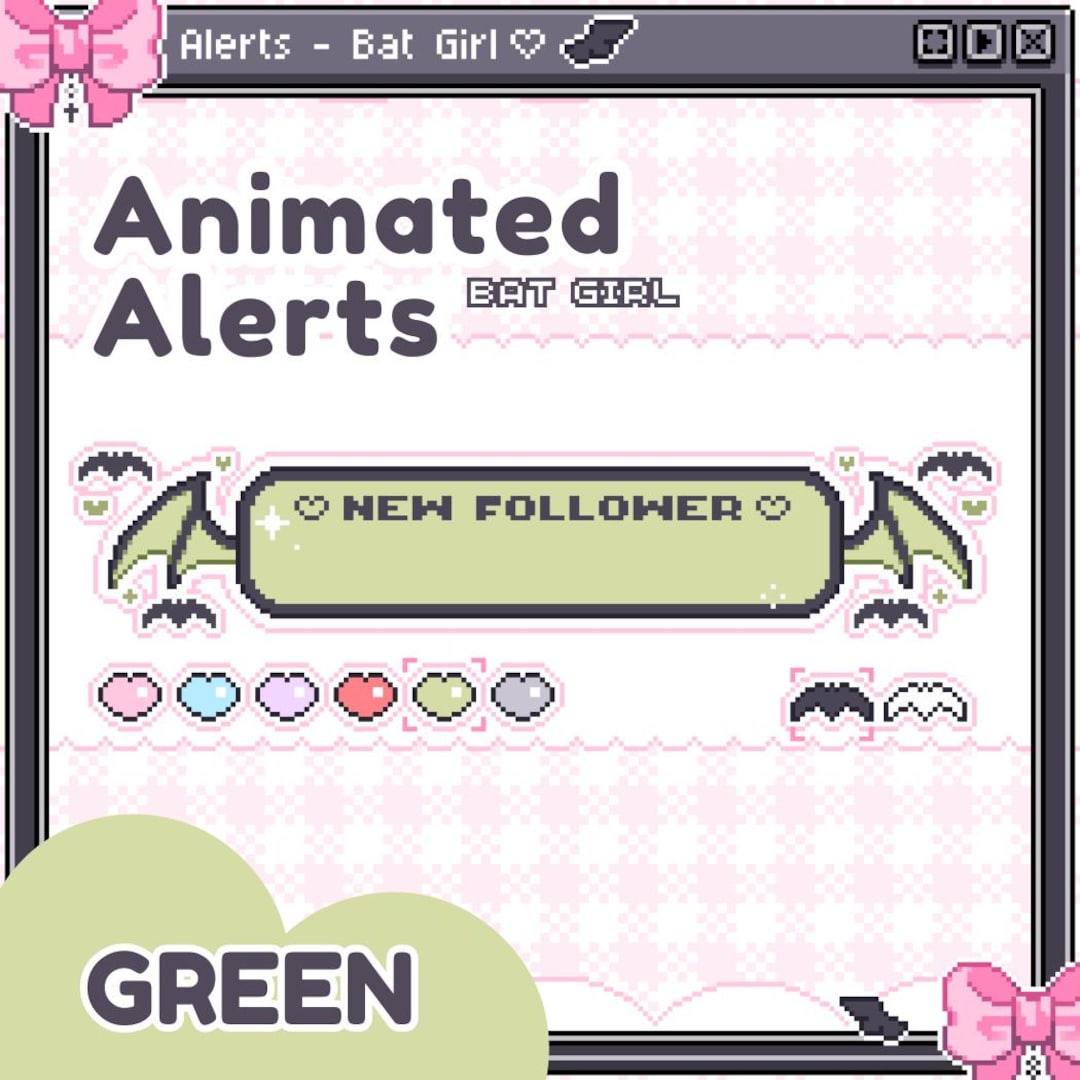 6 Animated Alerts | Green Alert | Bat Girl | Halloween | Streamer ...