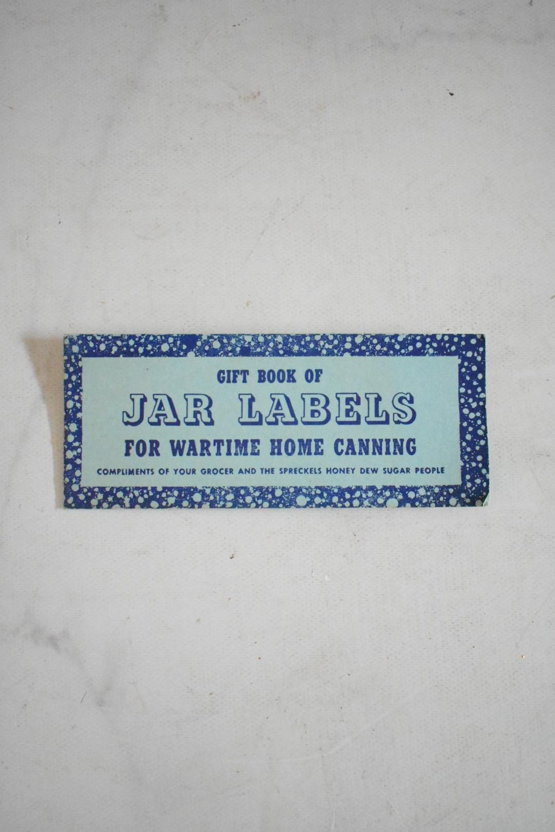 Vintage Wartime Canning Jar Labels – NOS Spreckles Sugar Booklet - Etsy
