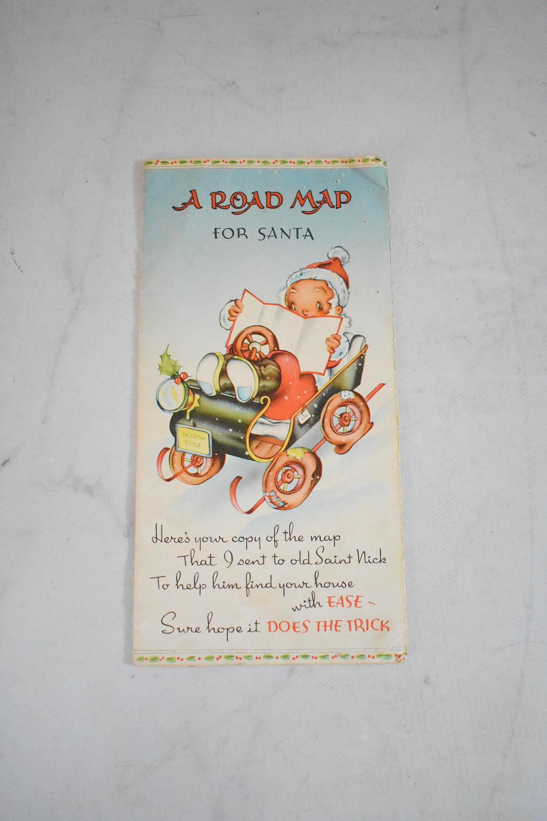 A Road Map for Santa - Vintage Christmas Ephemera - Etsy