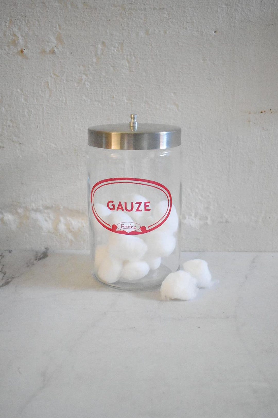 Vintage Profex Medical Jar - Glass Gauze Container - Etsy