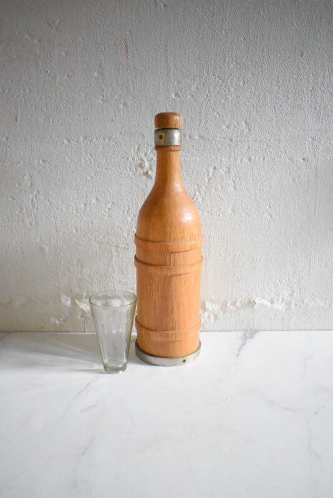 Antique Wood Oak Whiskey Bottle With Stopper - Etsy