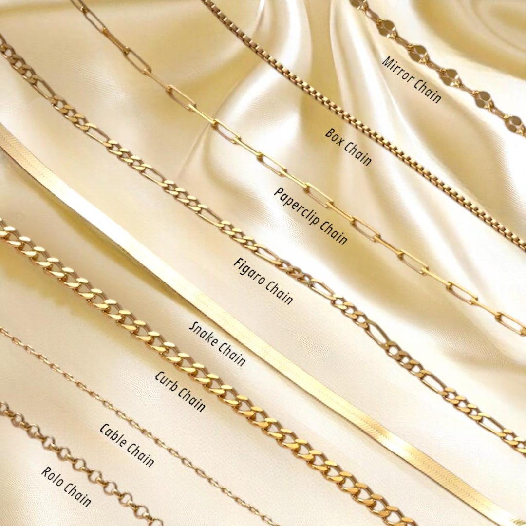 Silver Chain Necklace and Bracelet, Figaro Chain, Paperclip Chain ...
