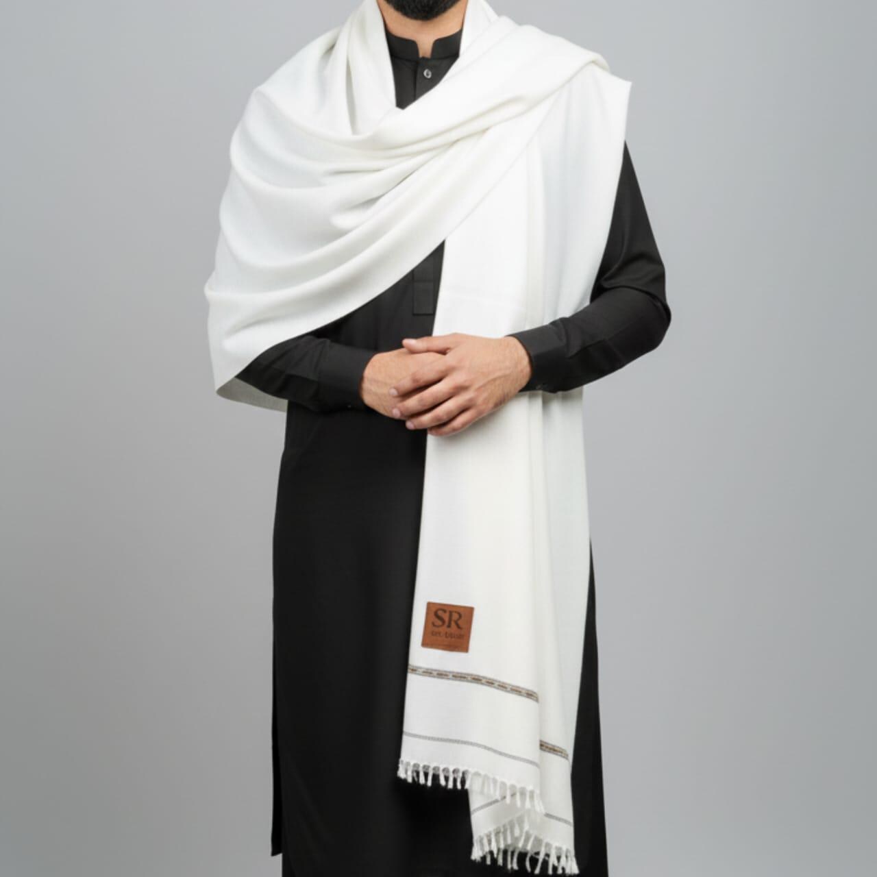 Pure White Wool Shawl for Men | Handmade Pakistani Gents Shawl! - Etsy