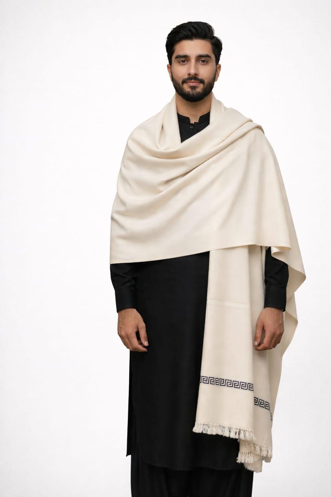 Pure White Wool Shawl for Men | Handmade Pakistani Gents Shawl... - Etsy