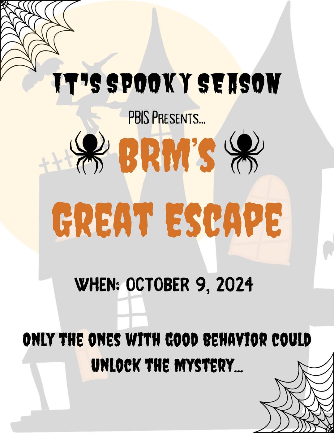 Escape Room PBIS Flyer - Etsy