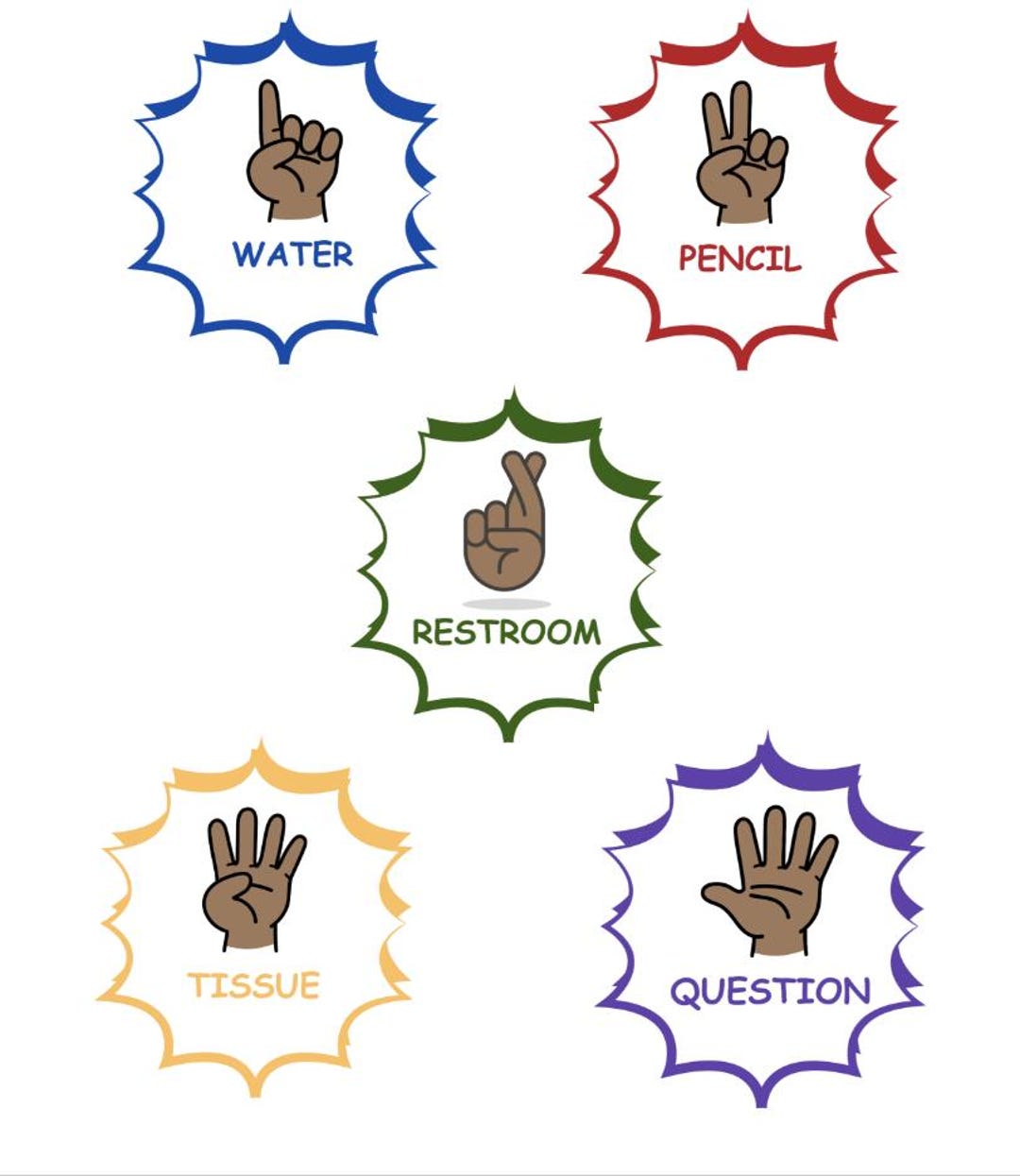 Superhero Classroom Hand Signals - Etsy