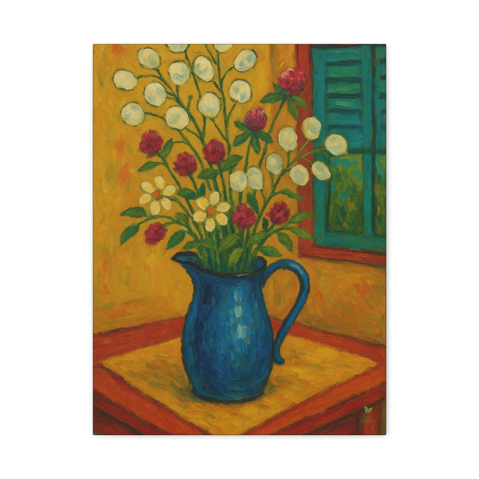 Gullah Geechee Folk Art Print: Wildflower Bouquet in Enamel Pitcher - Etsy