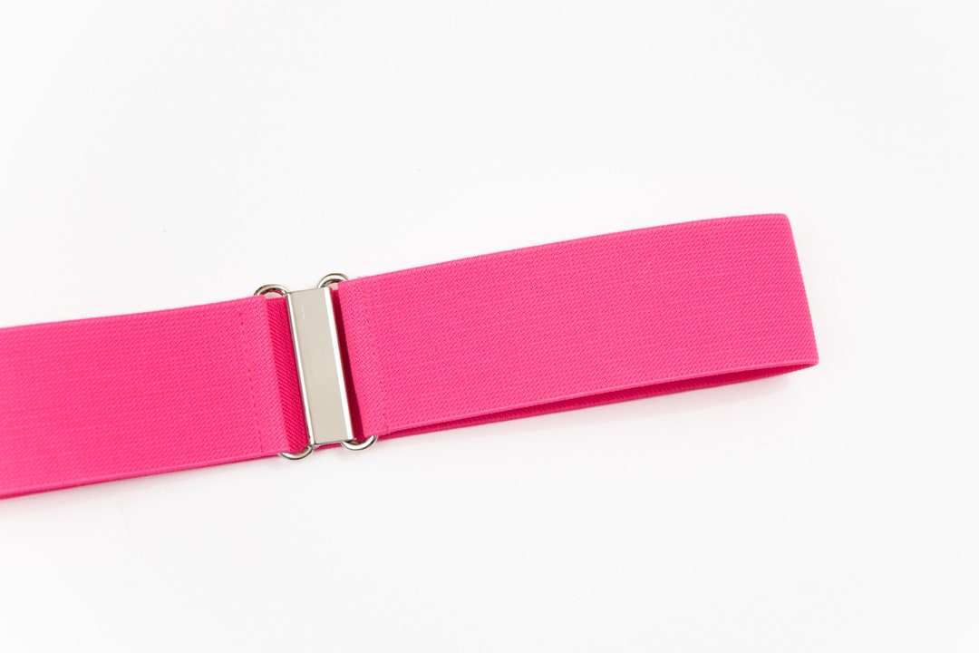 2" Neon Pink Elastic Waist Belt, Stretch Cinch Belt for Women - Etsy