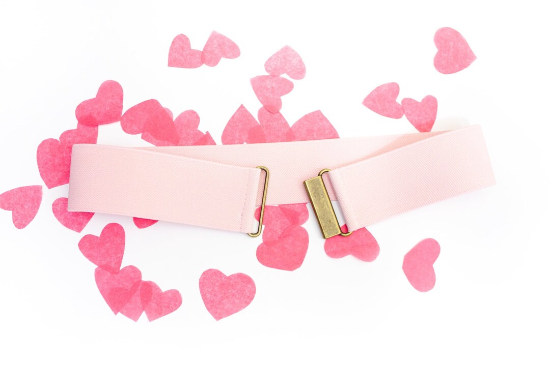 2" Light Pink Elastic Belt for Women, Stretch Waist Belt in Regular and ...