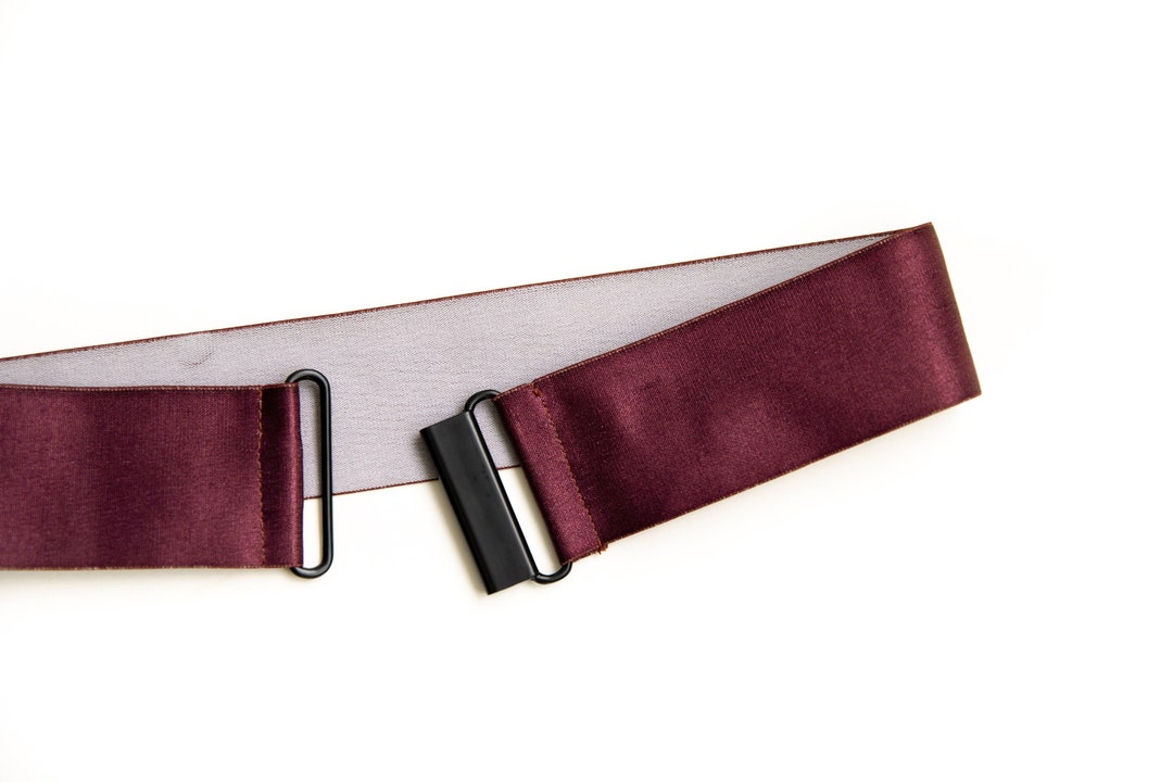 2" Red Wine Satin Elastic Belt | Stretchy Waist Belt for Women - Etsy