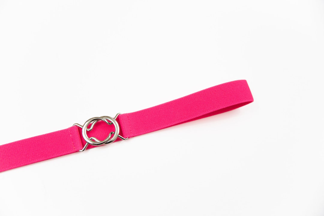 1" Neon Pink Elastic Belt, Stretch Waist Belt for Women - Etsy