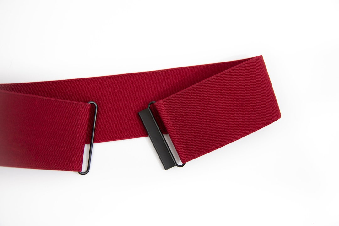 3" Ruby Red Elastic Waist Belt, Wide Belts for Women - Etsy