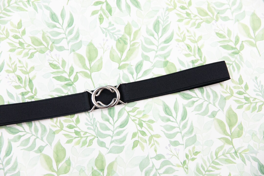 1" Smooth Black Elastic Belt, Minimalist Belt for Women and Men - Etsy