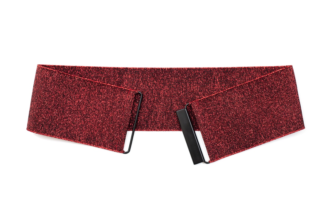 3" Red Glitter Waist Belt, Womens Elastic Belt - Etsy