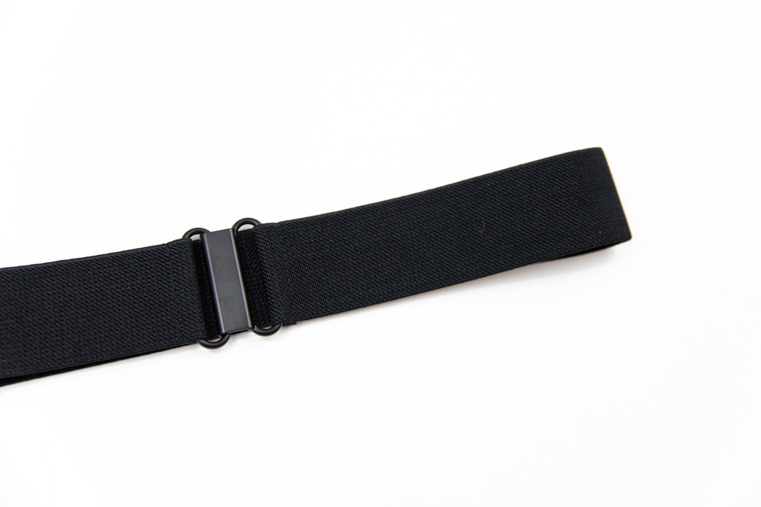 2" Black Elastic Belt, Stretch Waist Belt for Women in Regular and Plus ...