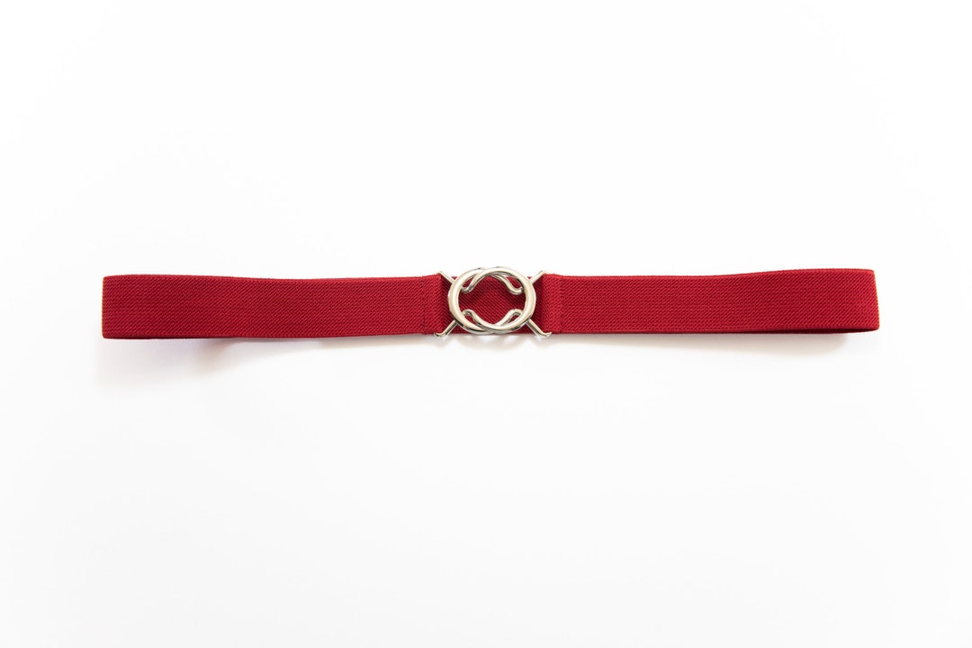 1" Cherry Red Stretch Belt, Elastic Waist Belt for Women - Etsy
