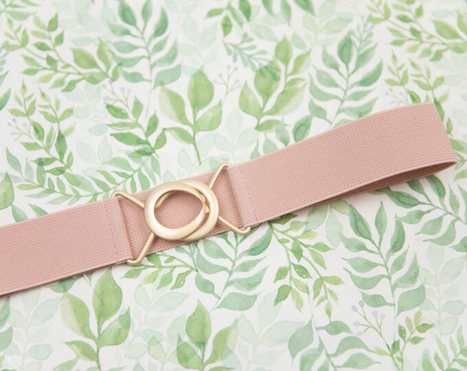 1.5 Blush Pink Stretch Belt Elastic Waist Belt for - Etsy