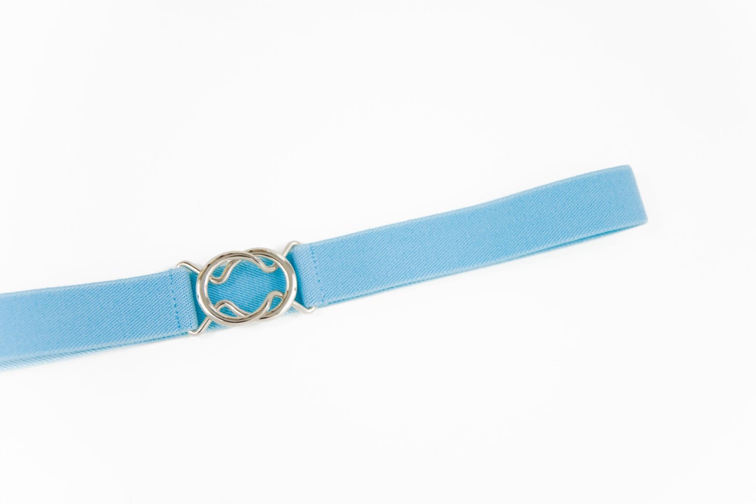 1" Light Aqua Blue Skinny Waist Belt, Elastic Belts for Women - Etsy